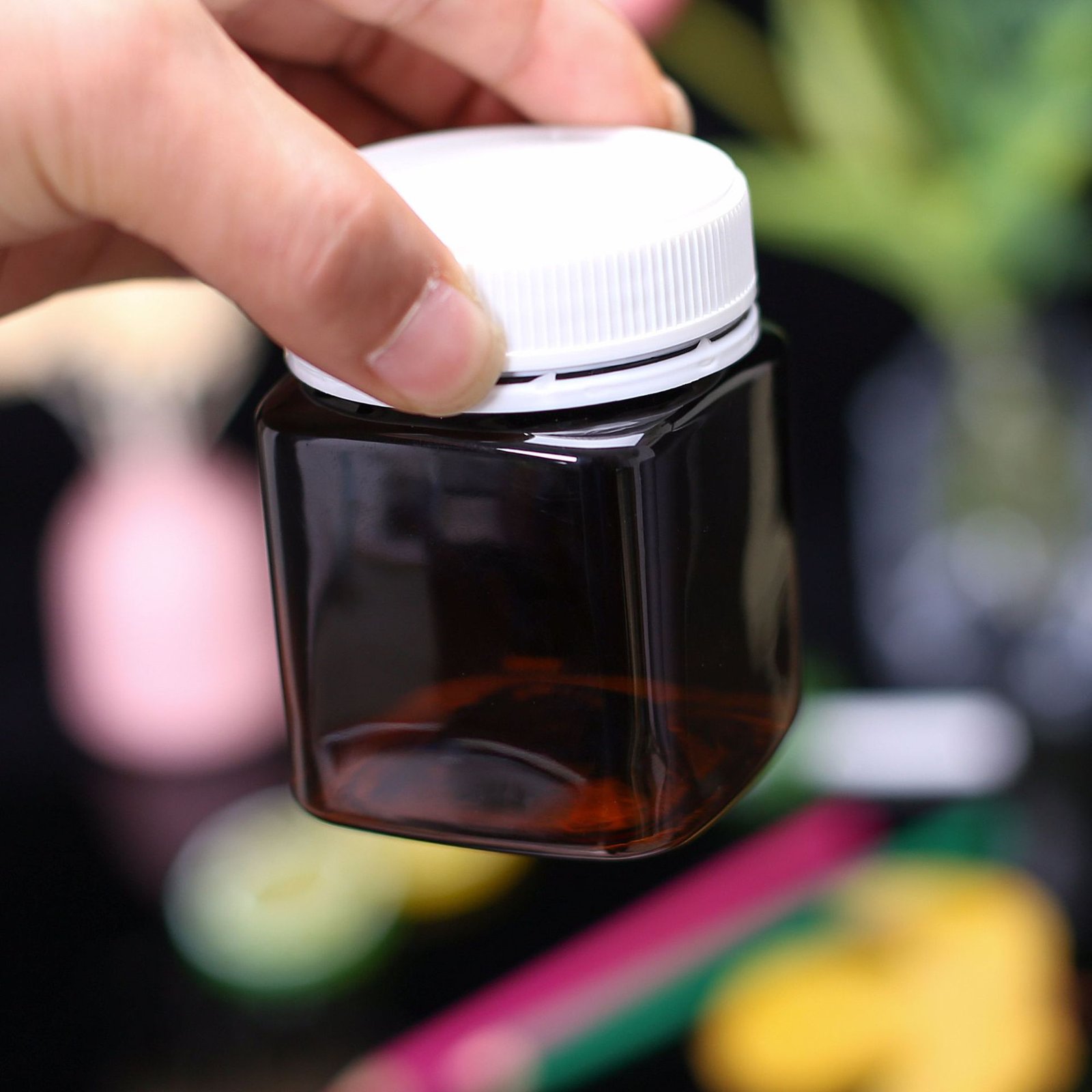 Black Square Honey Container Square Honey Bottle - Enzher Bee