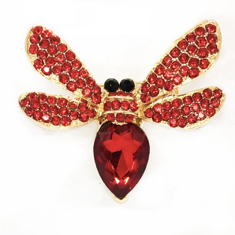 Red Crystal Bee Brooch – Elegant and Whimsical Accessory - Enzher Bee